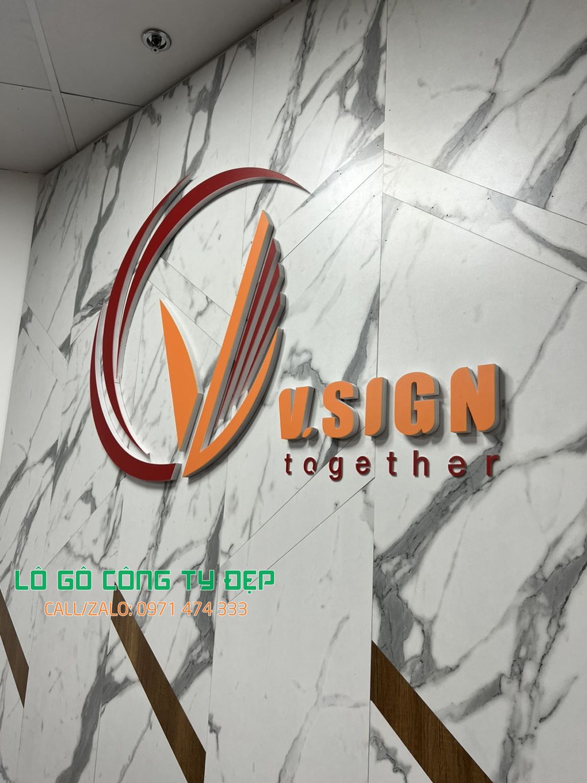 Lô gô mica gắn tường, lô gô công ty hắt đèn, Lô gô 3d gắn tường