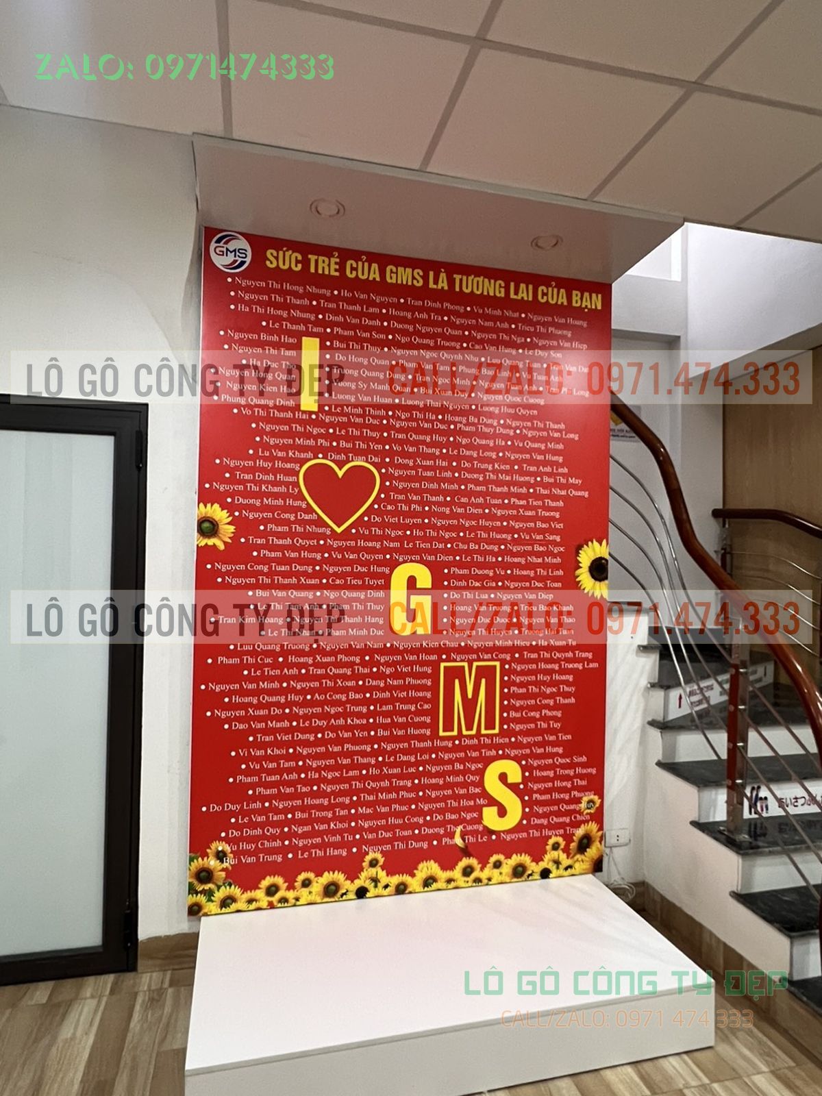 Lô gô in decal, bacdop alumi in logo