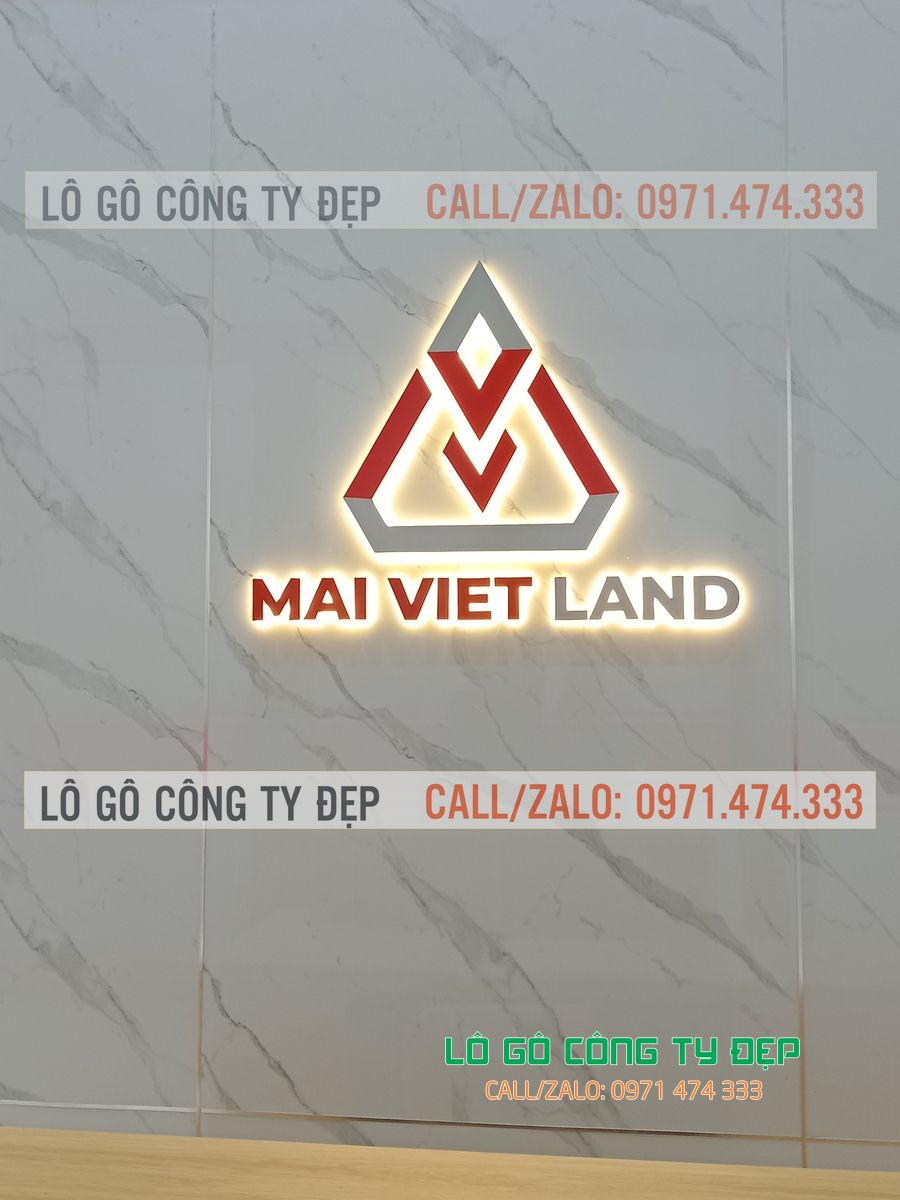 Lô gô led bất động sản, lô gô Mai viet Land