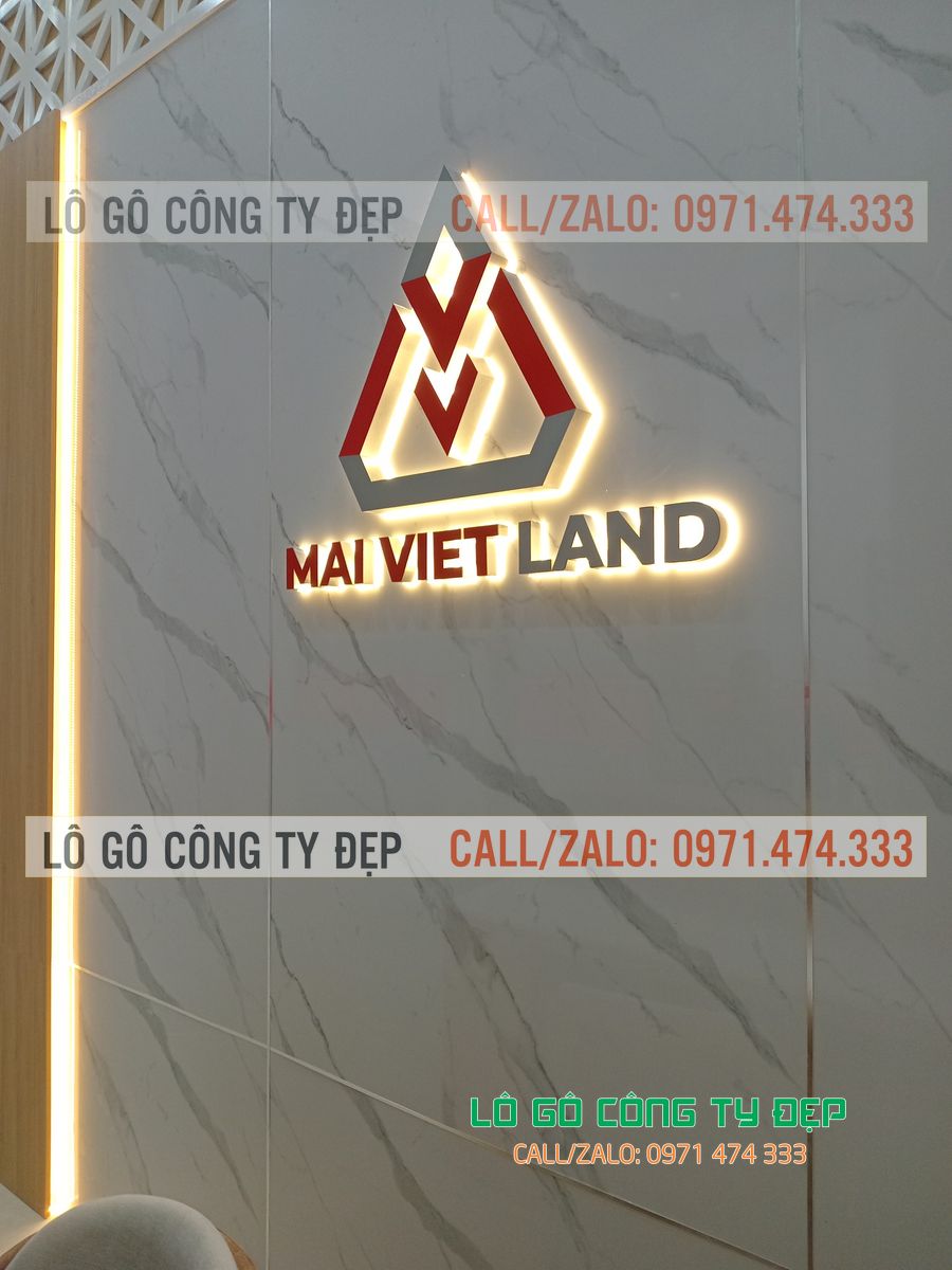 Lô gô led bất động sản, lô gô Mai viet Land